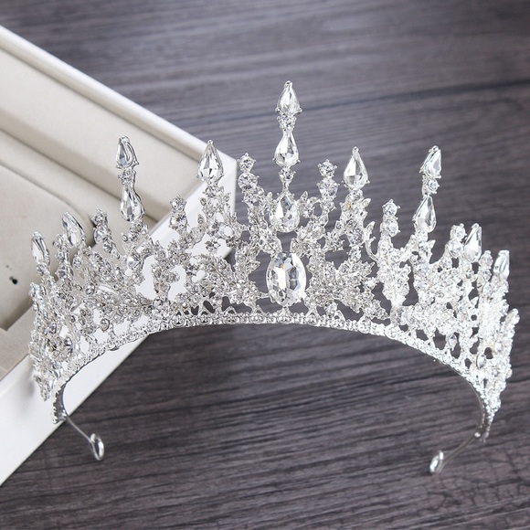 Accessories | Silver Crystal Ice Queen Tiara Crown Wedding Headdress ...